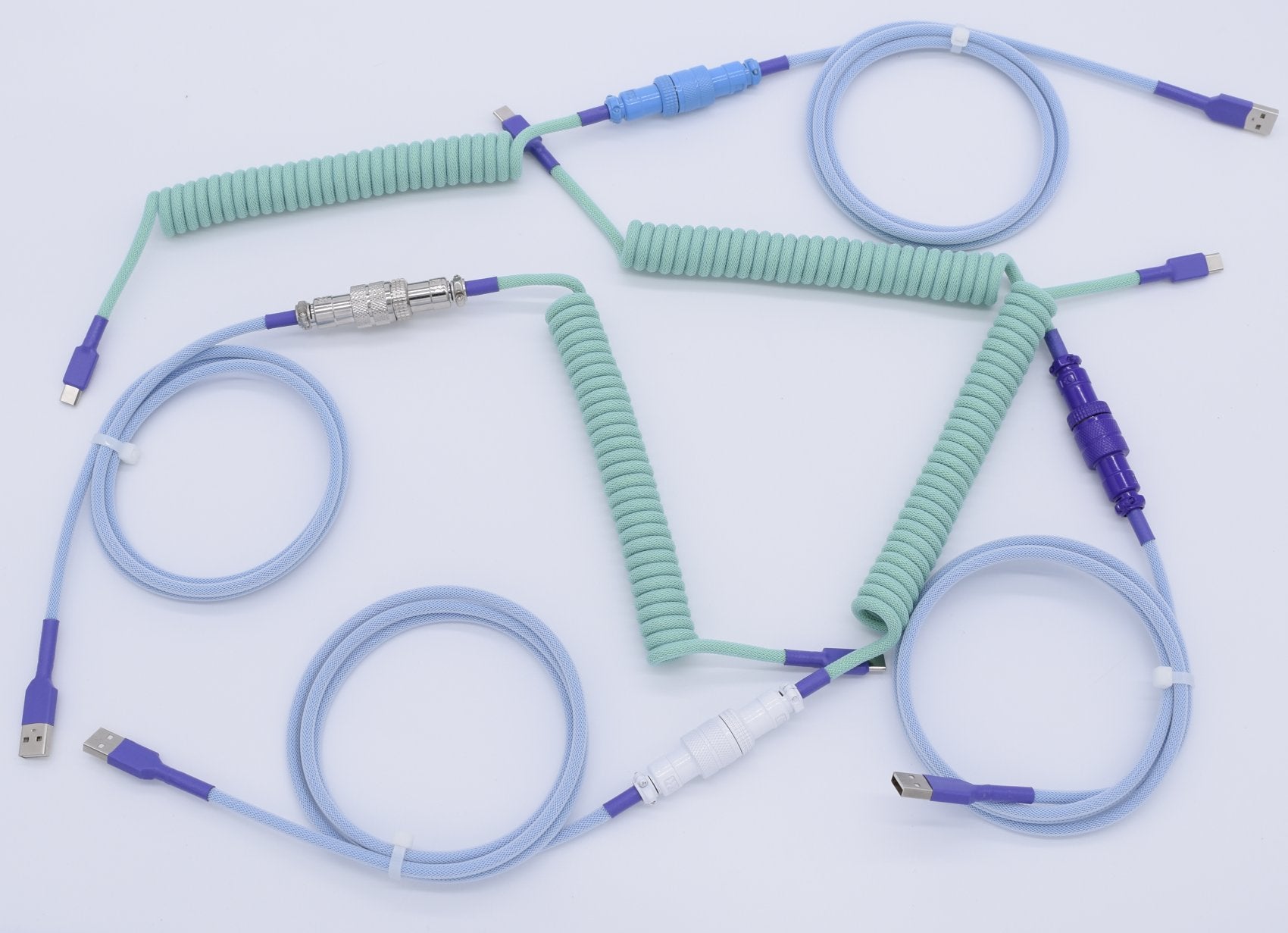 Mechcables Icy Mint Coiled Aviator Cable