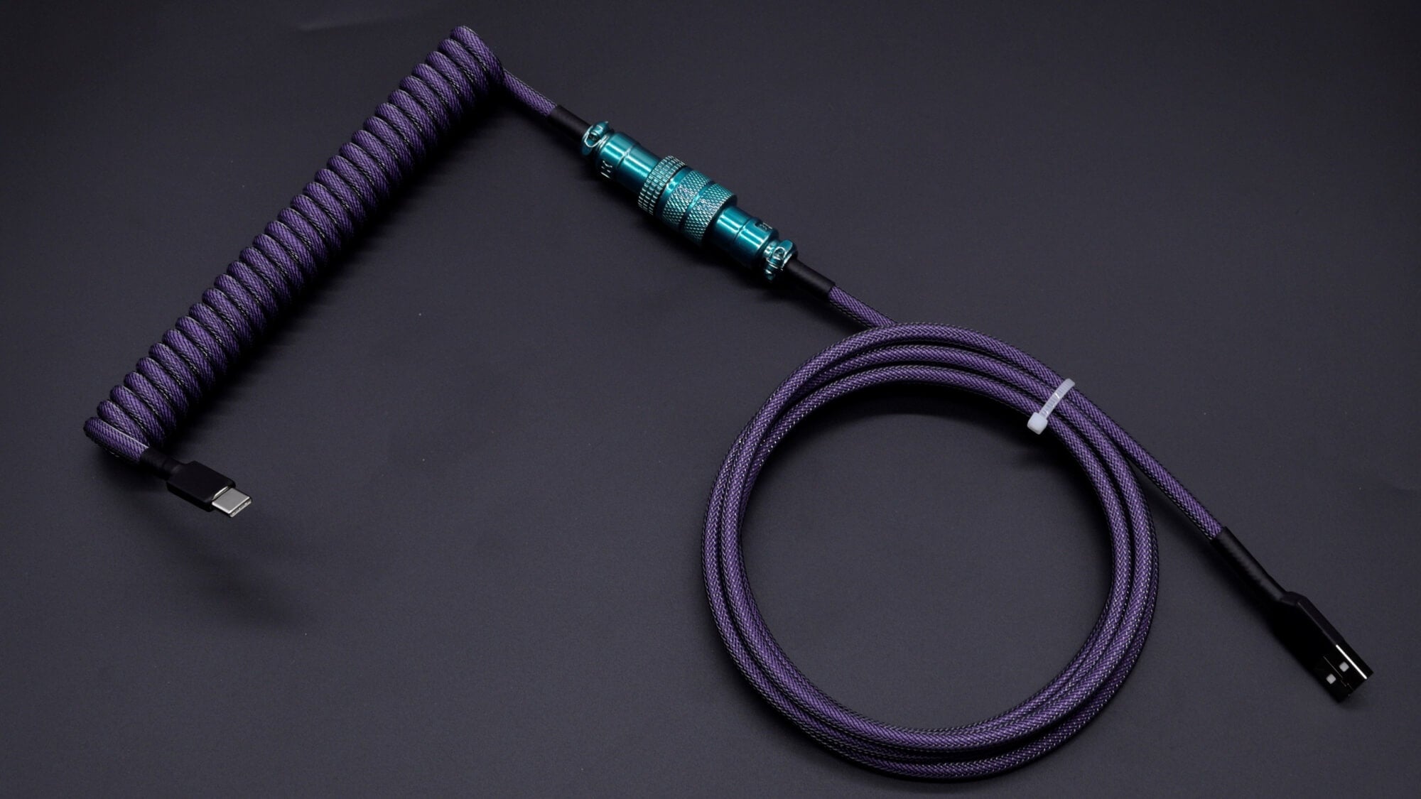 Lilac & Carbon Coiled Aviator Cable – Mechcables