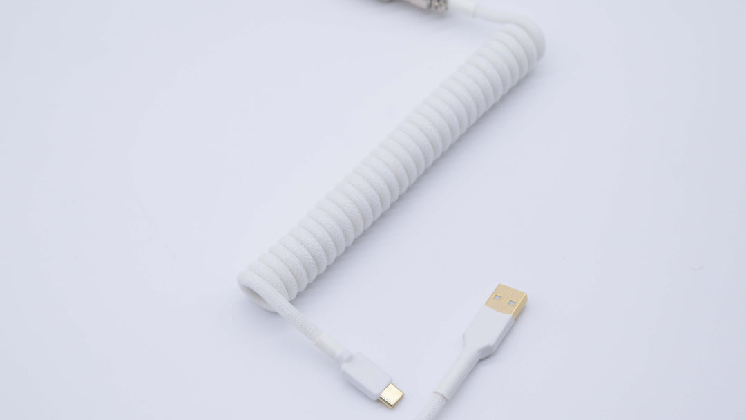White & Silver Coiled Aviator Cable – Mechcables