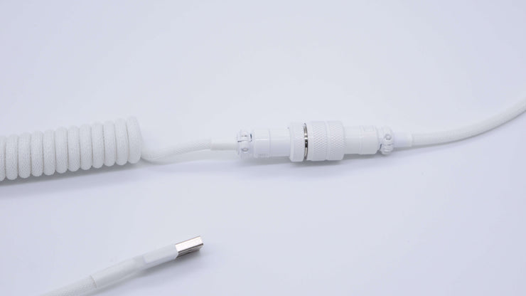 White Monochrome Coiled Aviator Cable – Mechcables