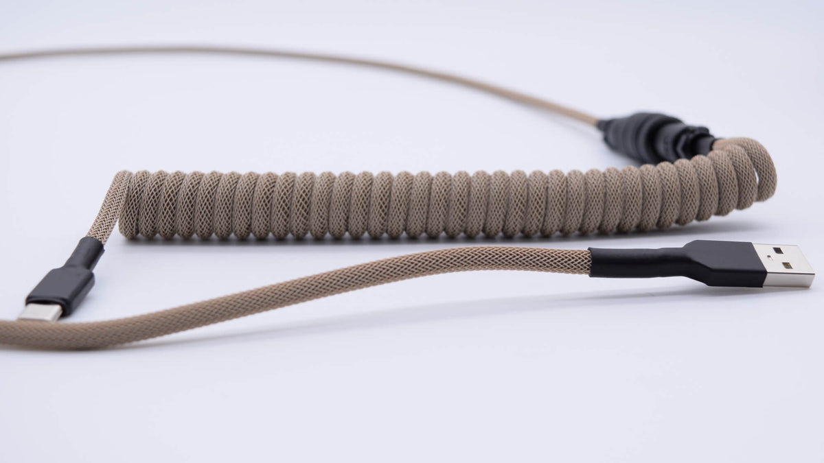 Beige & Black Coiled Aviator Cable – Mechcables