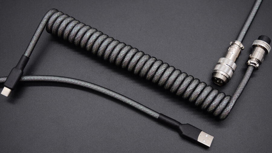 22AWG Crystal Pearl & Black Cable – Mechcables