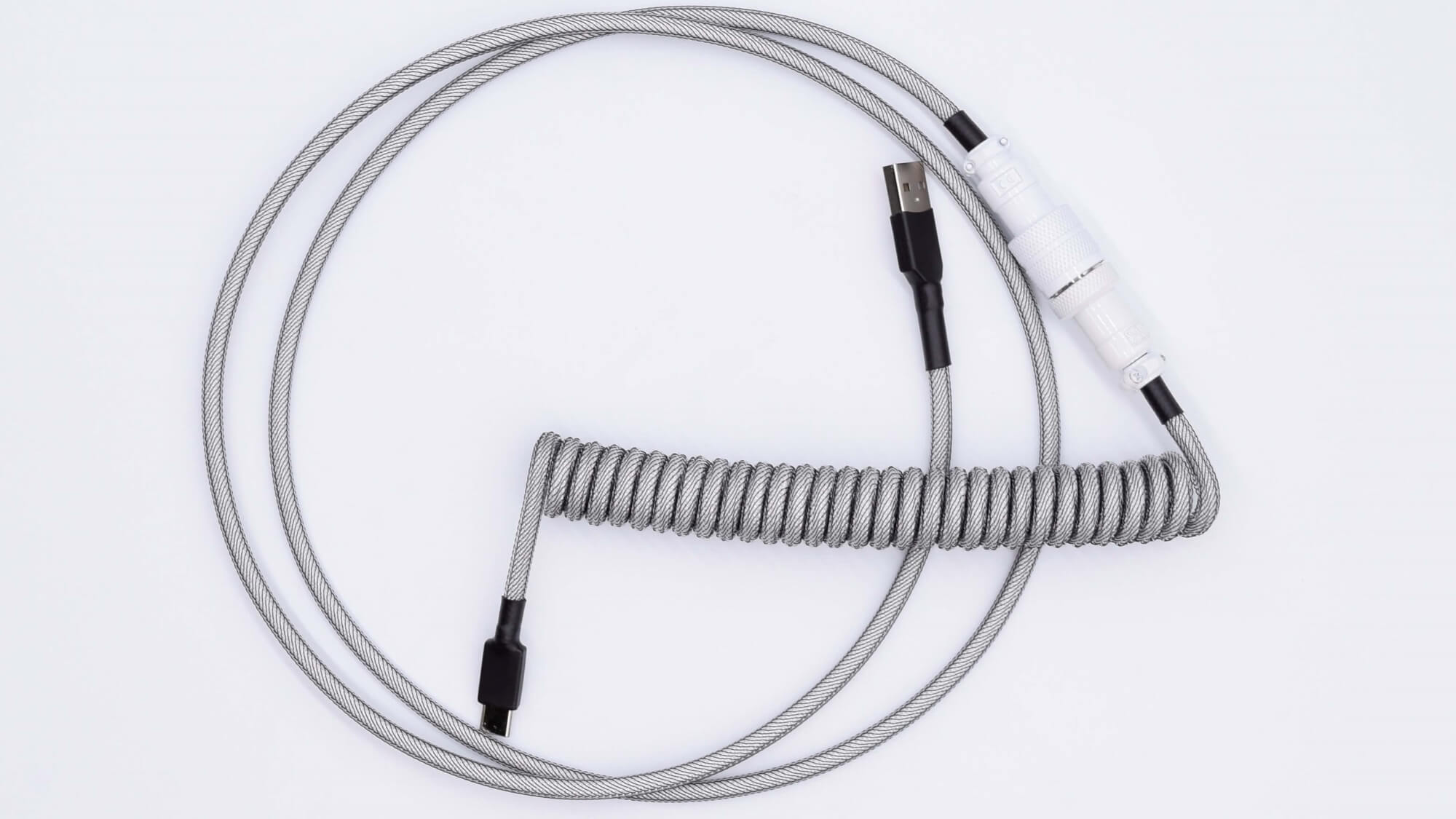 White & Carbon Coiled Aviator Cable – Mechcables